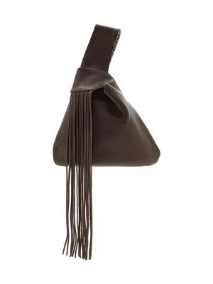 MÉLISSE The Praline Leather Knot Bag In Brown Leather