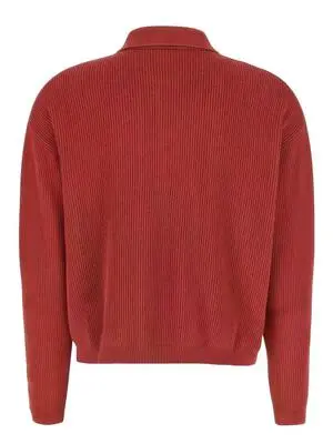 BRUNELLO CUCINELLI Ribbed-knit Polo Shirt