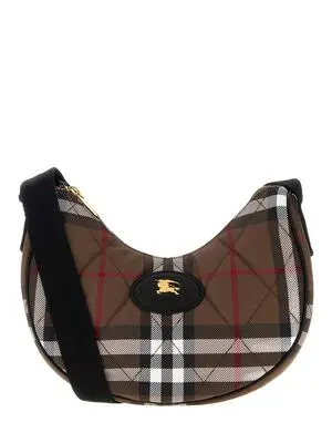 Burberry Burberry Women Embroidered Canvas Horseshoe Crossbody Bag Multicolor