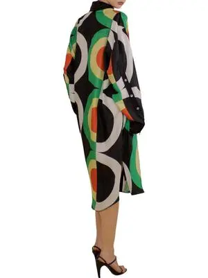 CHRISTOPHER JOHN ROGERS Solna Dot Oversized Silk Midi Shirtdress