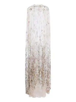 Zuhair Murad Embroidered Sheer Caftan Multi