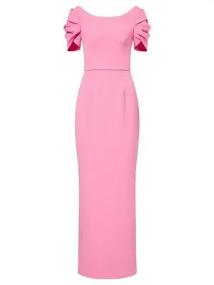 SAFIYAA Vanina Belted Draped Crêpe Gown