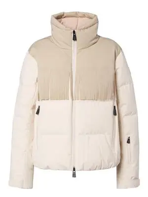 Moncler Bessin Fringed Ski Jacket Beige