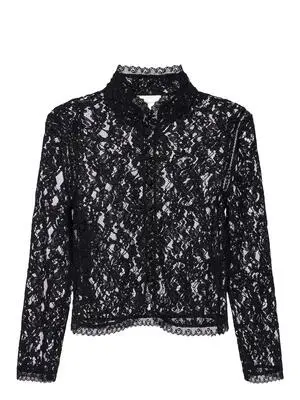 FRAME Salon Sheer Lace Top
