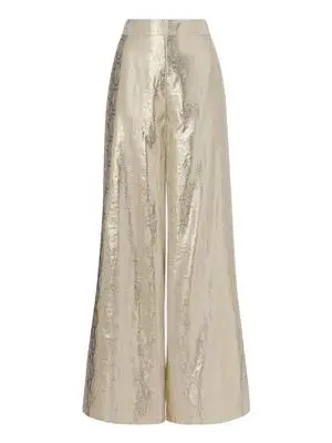 JOSEPH Selene Silk-blend Lamé Wide-leg Pants
