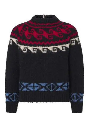 MONCLER Fair Isle Wool And Alpaca-blend Sweater