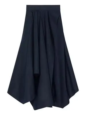 Givenchy Cotton Poplin Midi Skirt Blue