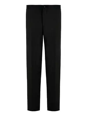 CANALI Regular Fit Black Tuxedo Pants In 150's Wool