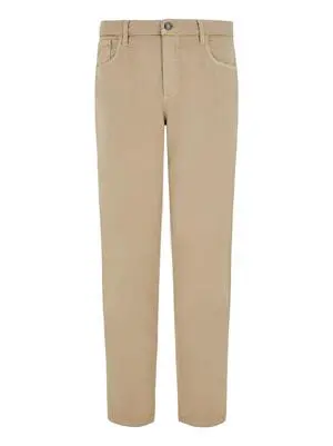 CANALI Levante Beige Comfort Cotton Microtwill Regular-fit Pants