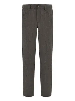 CANALI Levante Hazelnut Melange Canali Impeccabile Wool Regular-fit Pants