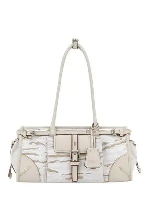 Prada Prada Printed Canvas Medium Shoulder Handbag Printed