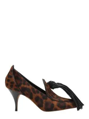 Ulla Johnson Agata Tasseled Calf Hair Pumps Leopard