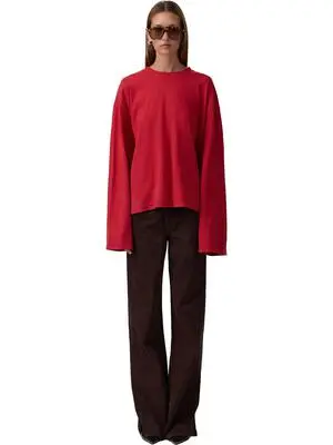 SAME The Boyfriend Long Sleeve Tee Red
