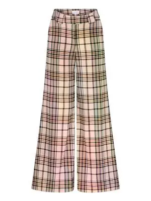 LIZ SKORSIS Check Maddix Wide-leg Trousers