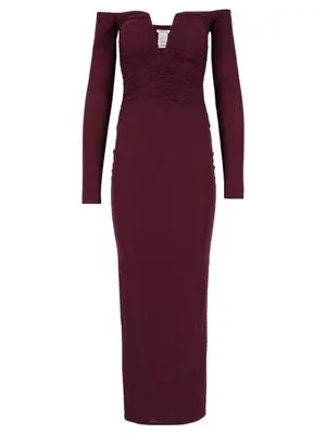AMAZUIN Amazuìn Noemi Draped Off-Shoulder Dress Purple