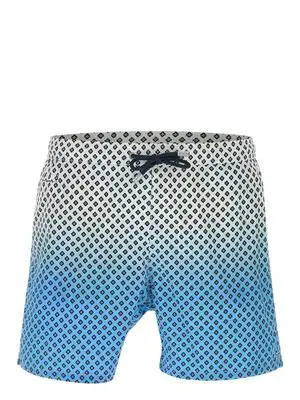 MC2 SAINT BARTH Lighting Micro-tie-print Swim Shorts - Blue