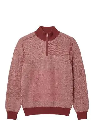 GARNET Jarrett Regular-fit Quarter-zip Sweater Rust