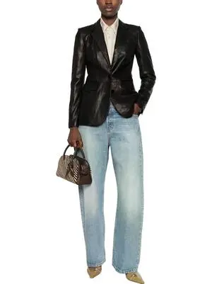 TAGLIATORE Sophie Single-breasted Leather Jacket