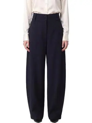 PINKO High-waisted Wide-leg Crêpe Trousers With A Baggy Fit
