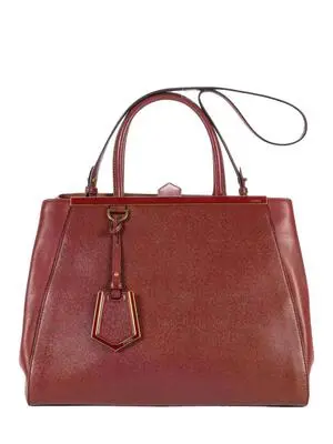 Fendi 2jours Leather Tote Bag Red