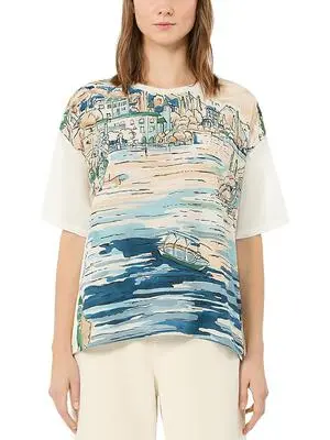 MAX MARA Wkdterzo Light Blue Silk Front Top