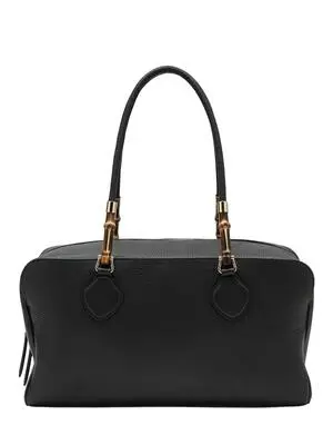 Gucci Gucci Black Large Bamboo Duffle Bag Women Black