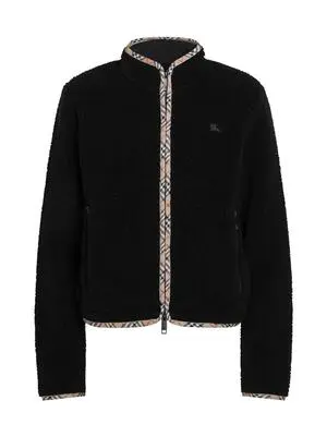 Burberry Burberry Black Zip-Up Jacket In Teddy-Effect Fleece Women Black