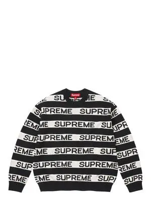 Supreme Stripe Logo Sweater 'black' Black