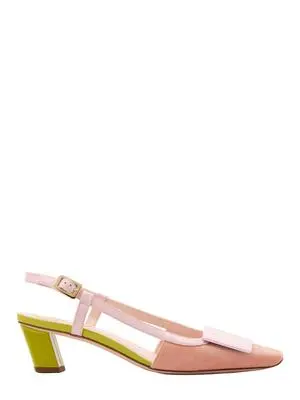 ROGER VIVIER Belle Vivier Suede Slingback Pumps Multi