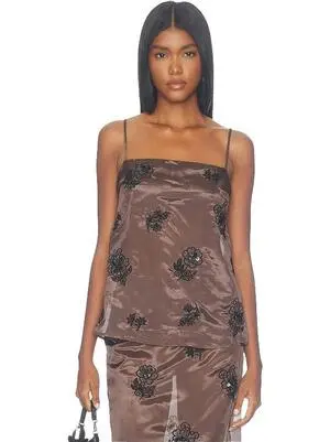LOVERS AND FRIENDS Lovers And Friends Kit Embellished Top In Brown.