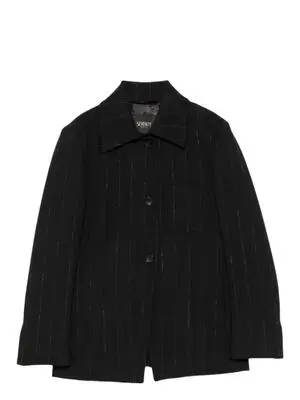 Seventy Pinstripe-print Chest-pocket Jacket - Black