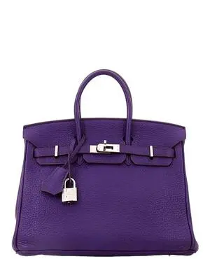 Hermès Birkin 25 Handbag Purple Togo With Palladium Hardware Iris