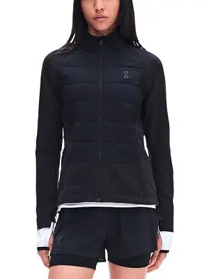 On Weather Hybrid Mock Neck Thumb Hole Cuff Jacket - Black