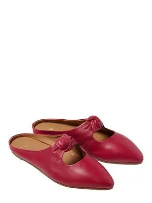 Beek Noddy Leather Ballet Mule Red