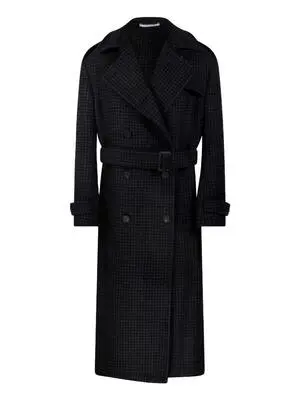 TAGLIATORE Houndstooth-pattern Double-breasted Coat