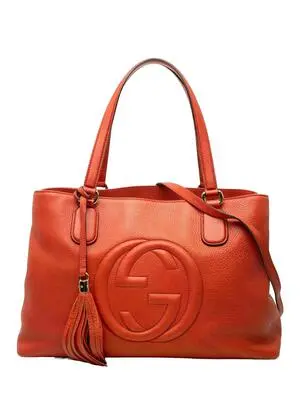 Gucci 2000-2015 Medium Calfskin Soho Working Tote Satchel Orange