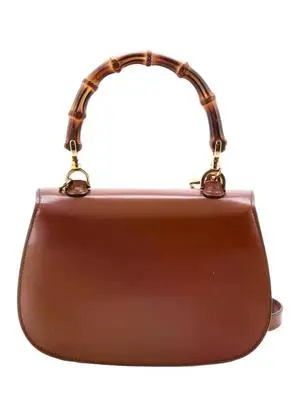 Gucci Bamboo 1947 Top Handle Bag Leather Small Satchel Brown