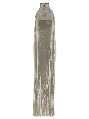 Stella McCartney Chainmail Halterneck Gown - Silver