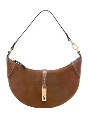 Polo Ralph Lauren Id Suede-panel Shoulder Bag Brown