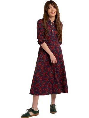 BRAKEBURN Elm 3/4 Sleeve Collared Dress Navy