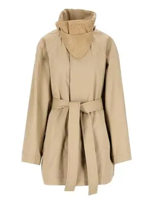 Bottega Veneta Bottega Veneta Women Short Trench Coat Cream