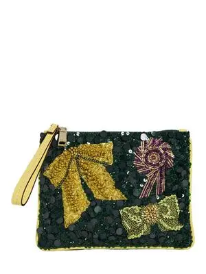 ALEMAIS Rosette Beaded Clutch Multi