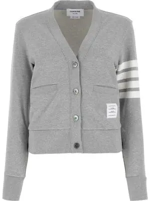Thom Browne Thom Browne Women Striped Cardigan Gray