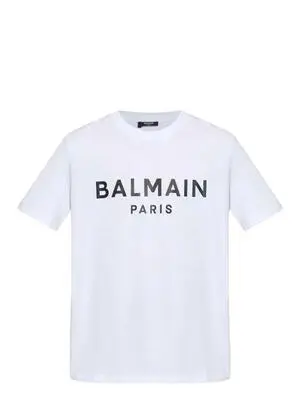 Balmain Balmain Men Balmain Paris Print T-Shirt White