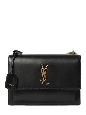 Saint Laurent Saint Laurent Women Saint Laurent Sunset Medium Leather Shoulder Bag With Ysl Monogram Black