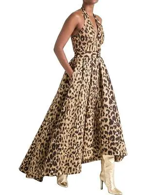 TEMPERLEY LONDON Amara V-neck Dress Gold