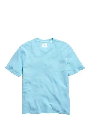 Billy Reid Short Sleeve Slub Tuck Crew Blue