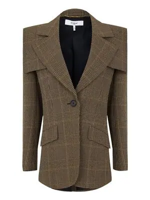Chloé Plaid Single-breasted Blazer - Brown