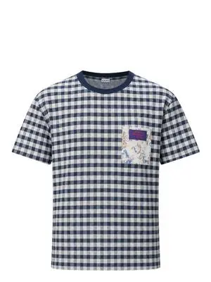 LOEWE Loewe Men Checked Jacquard Cotton Jersey T-Shirt