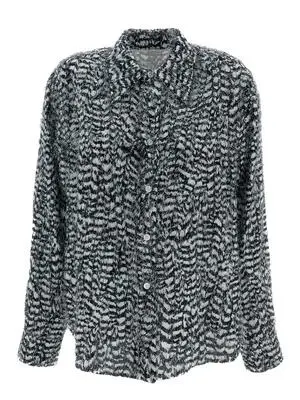 Bottega Veneta Bottega Veneta Women Feather-Effect Viscose Fil Coupé Shirt Multicolor